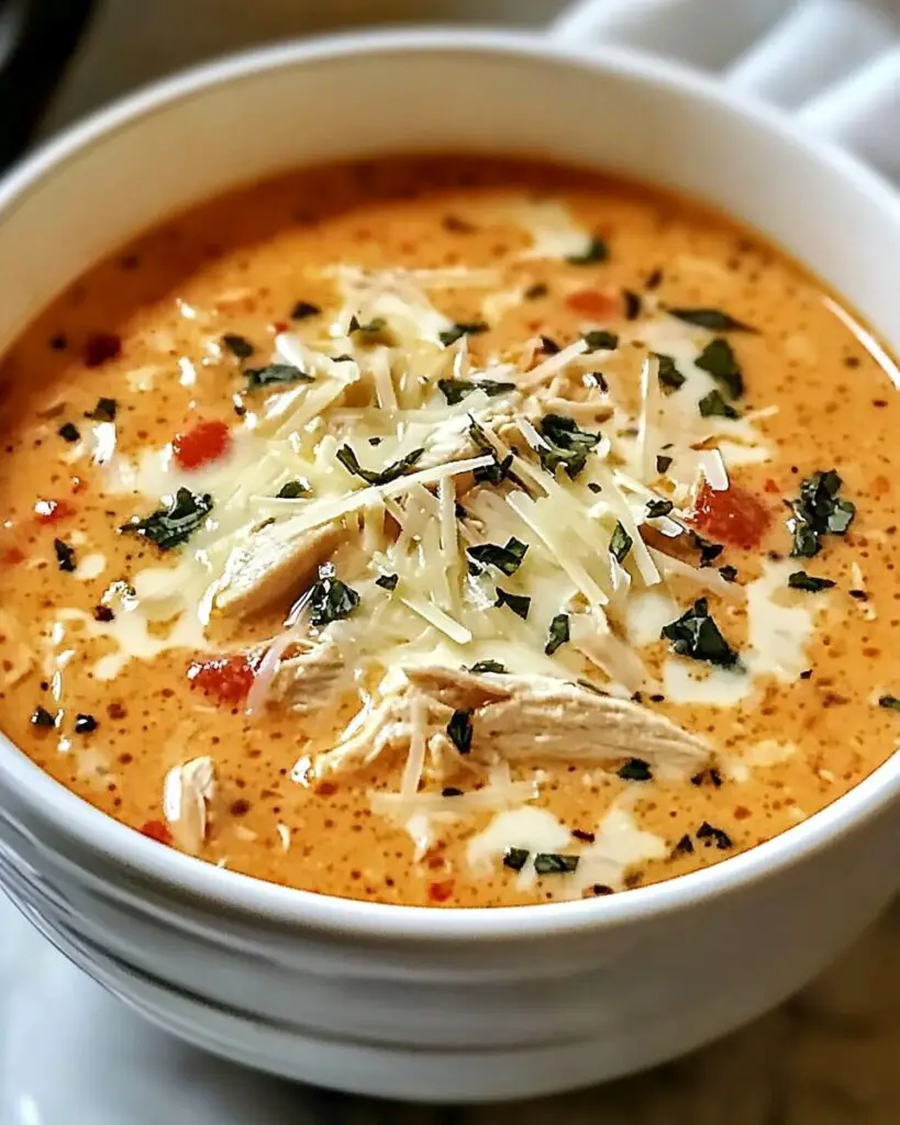 Crock Pot Creamy Chicken Parmesan Soup