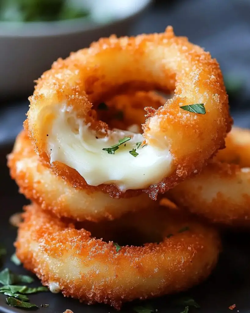 Cheesy Stuffed Mozzarella Onion Rings