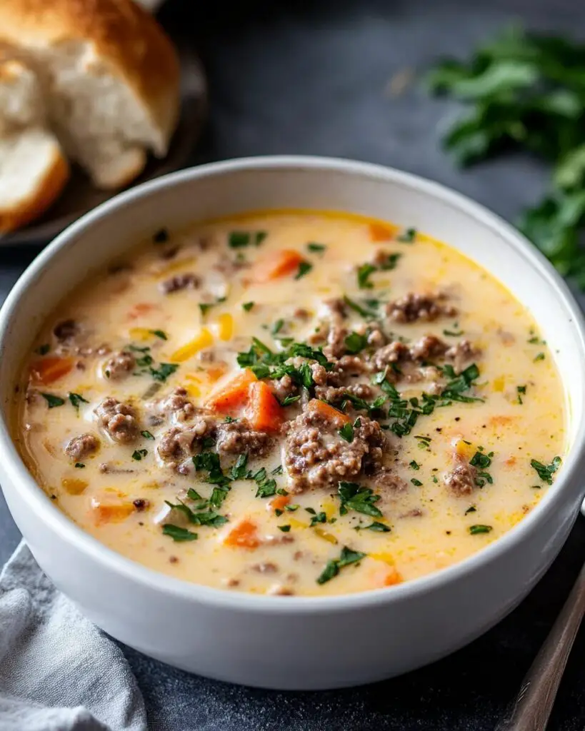 Creamy Cheesy Cheeseburger Soup
