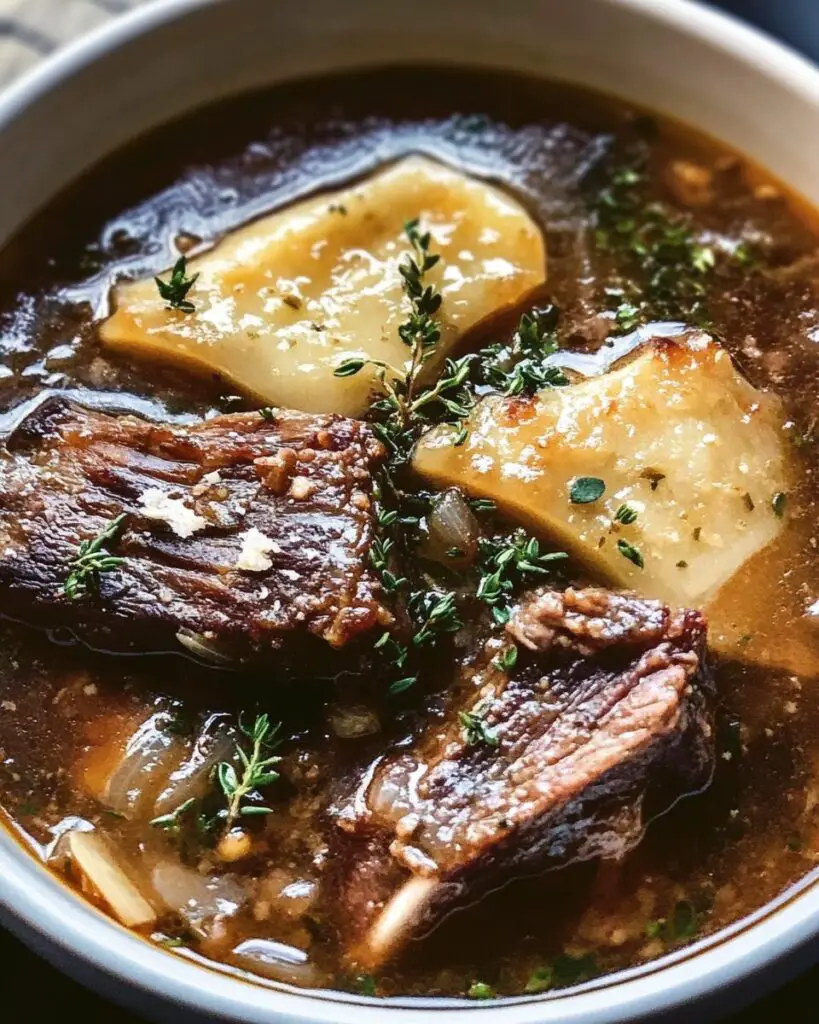 French Onion Beef Short Rib Soup