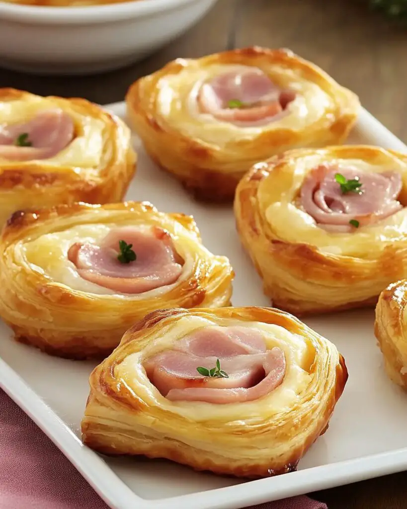 Ham and Cheese Puff Pastry Pinwheels