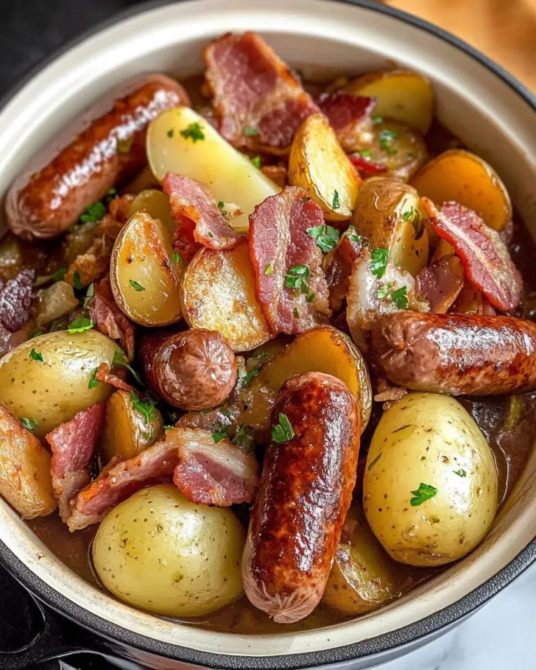 Irish Dublin Coddle with Sausages, Bacon, and Potatoes