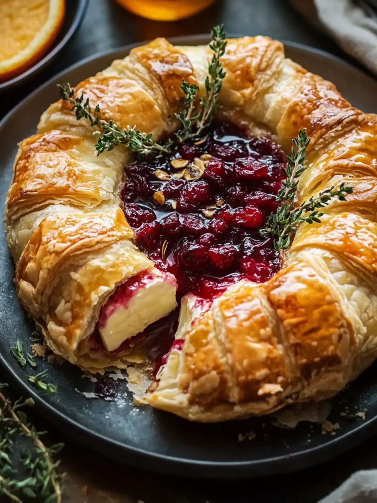 Easy Cranberry-Orange Baked Brie in Puff Pastry Delight
