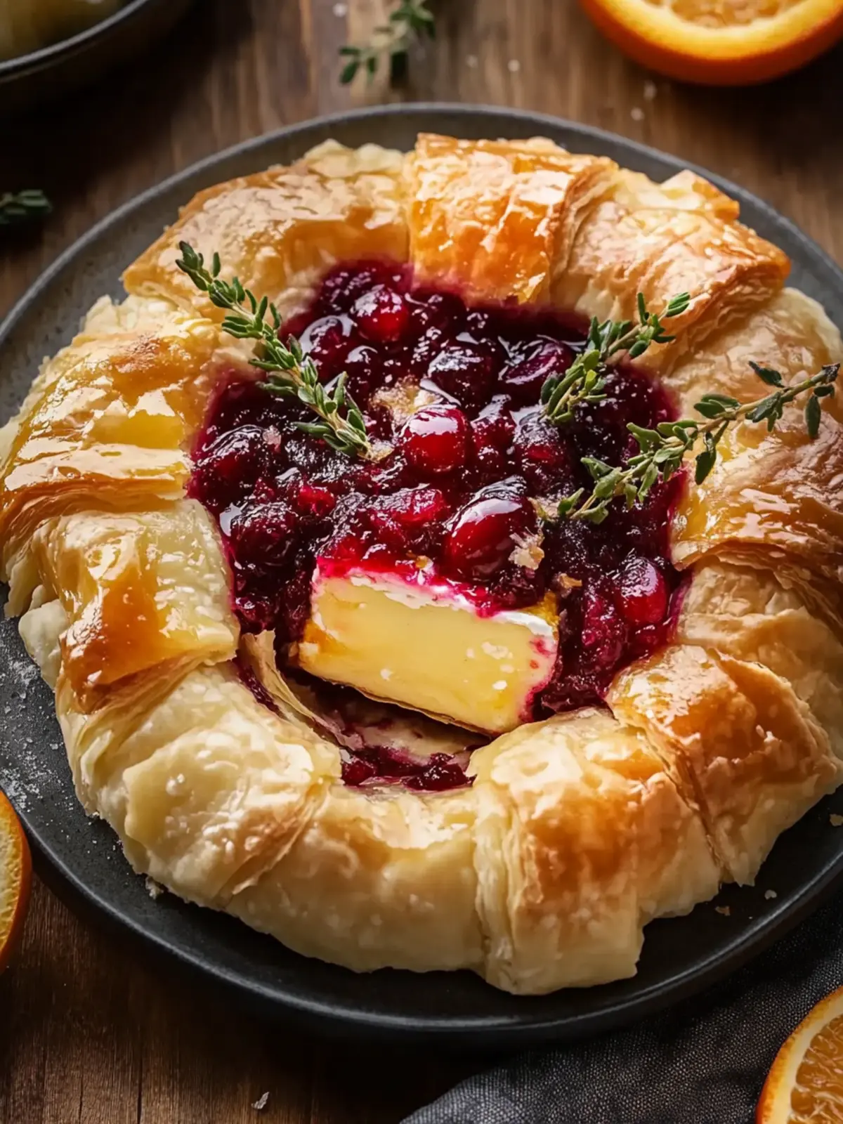 Easy Cranberry-Orange Baked Brie in Puff Pastry Delight